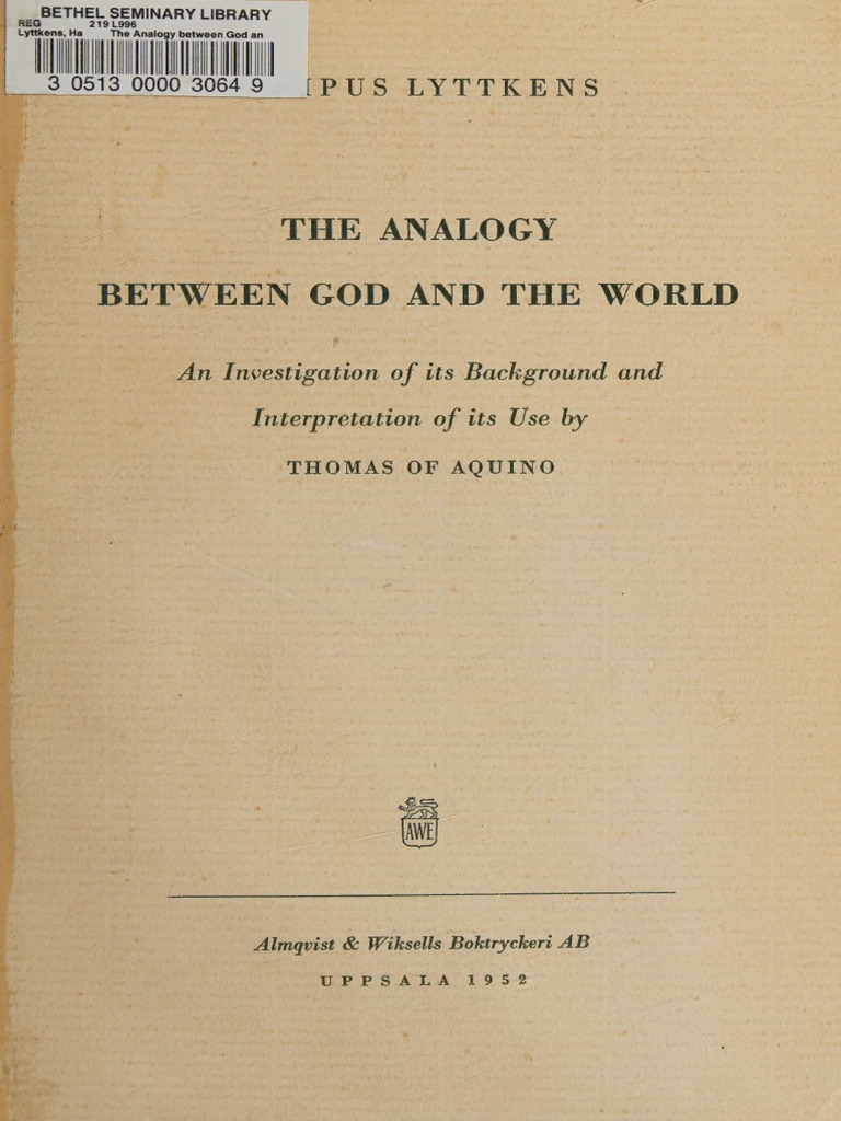 Analogy of God and World in Aquinas | PDF | Analogy | Pythagoras
