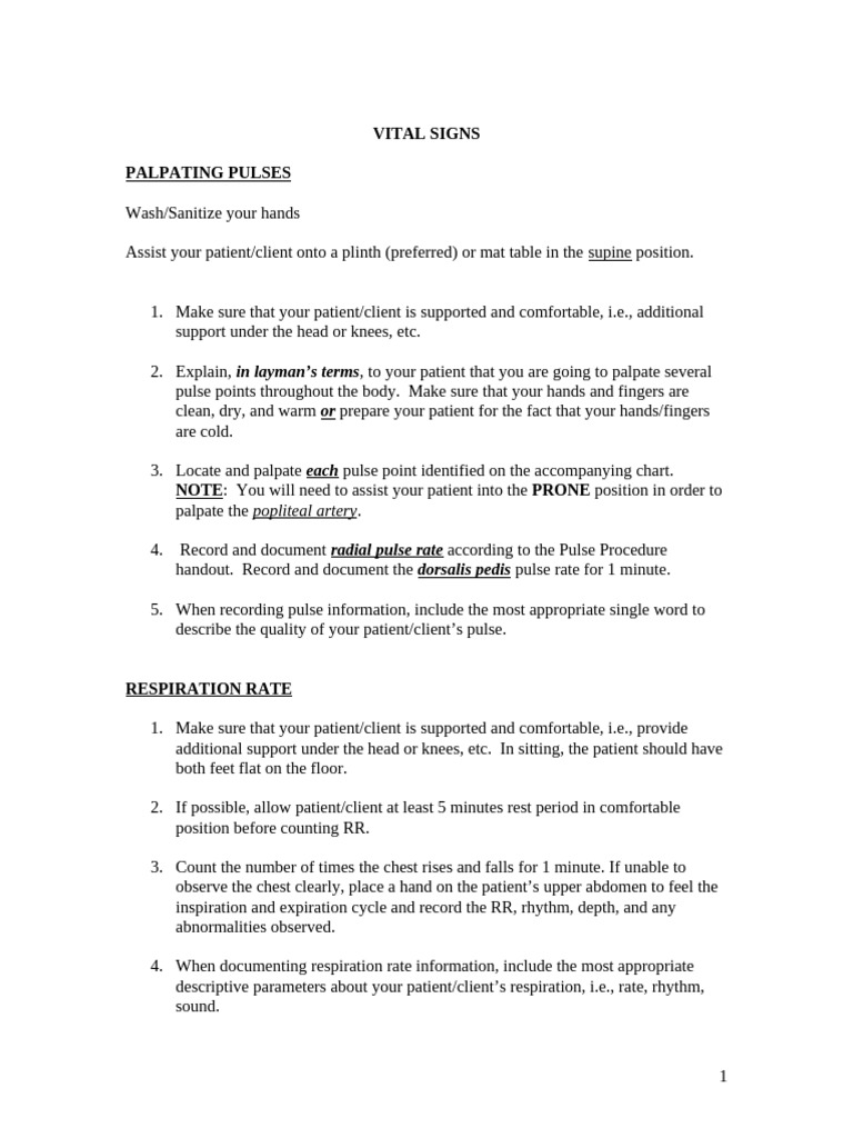 LAB 1 - VITAL SIGNS and CHEST AUSCULTATION LAB | PDF | Pulse | Clinical ...