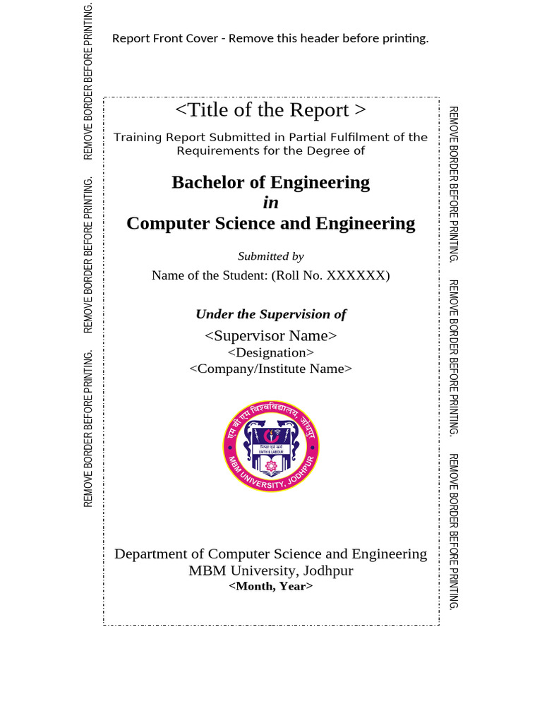 Training Report Template_MBMU | PDF | Computing