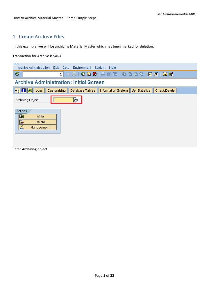 Archiving Material Master - Some Simple Steps | PDF | Information ...