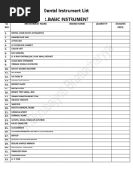 List of Instruments To Start A Dental Clinic | PDF | Mouth | Dentistry