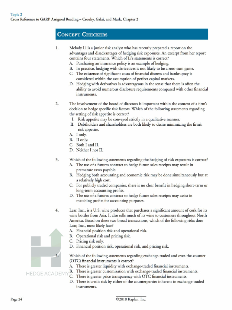 Coporate Risk Management - EXERCISE | PDF