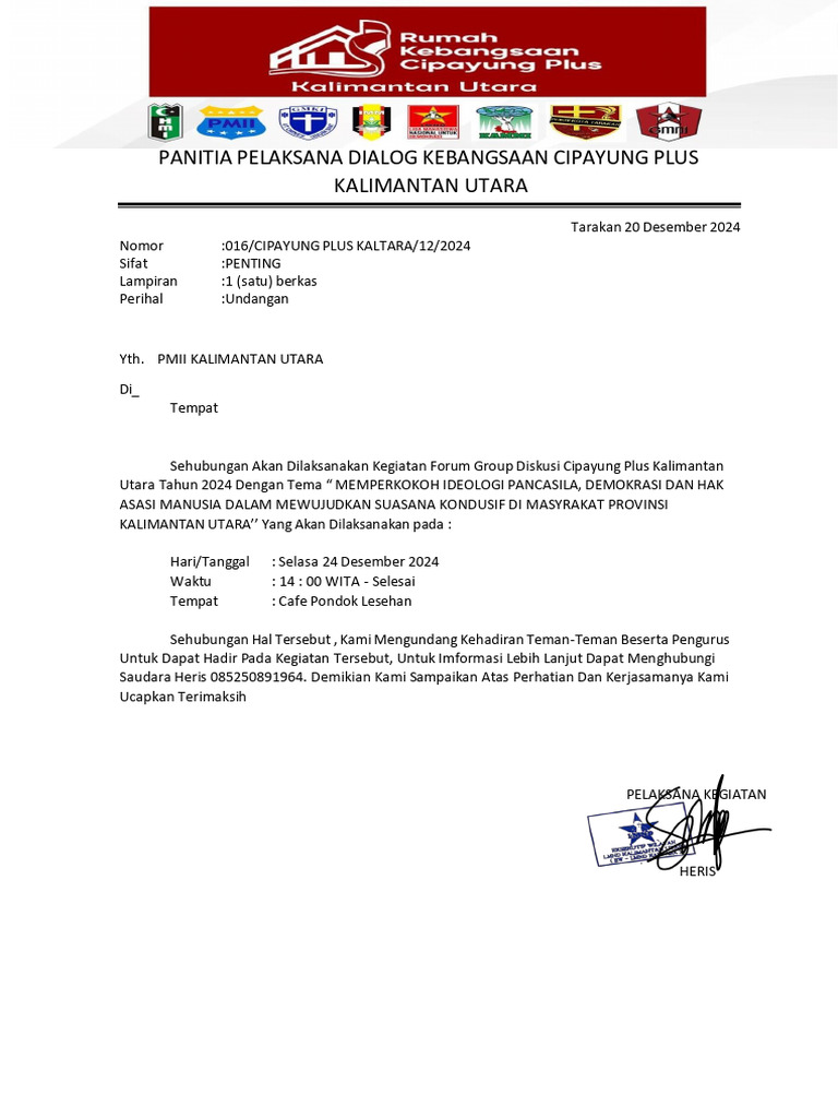 Undangan Pmii Kalimantan Utara | PDF