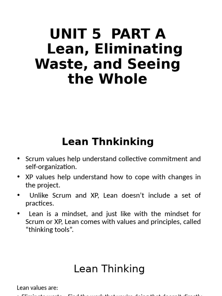 Unit 5 Lean and Kanban | PDF | Scrum (Software Development) | Agile Software Development