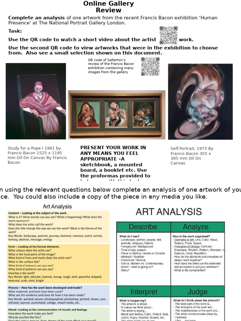 Francis Bacon Online Gallery Analysis Task | PDF