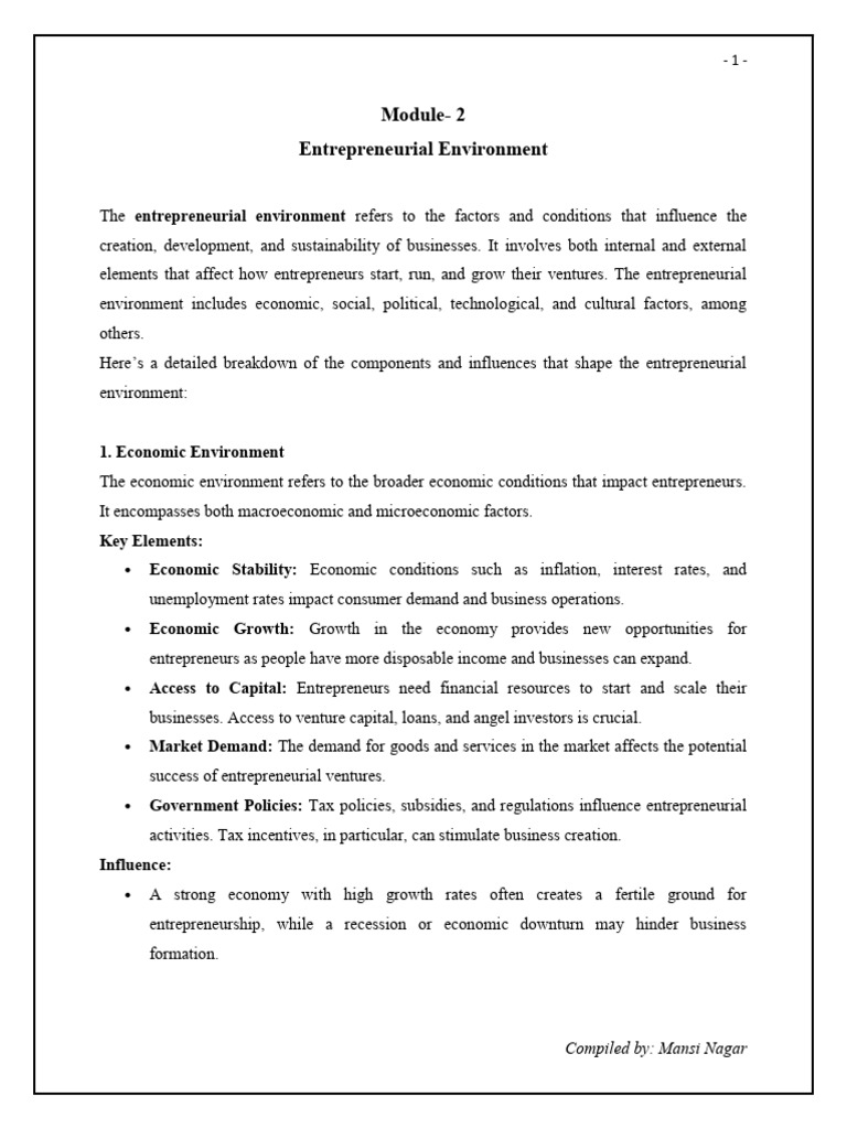 Entrepreneurship 2nd Module | PDF | Entrepreneurship | Economics