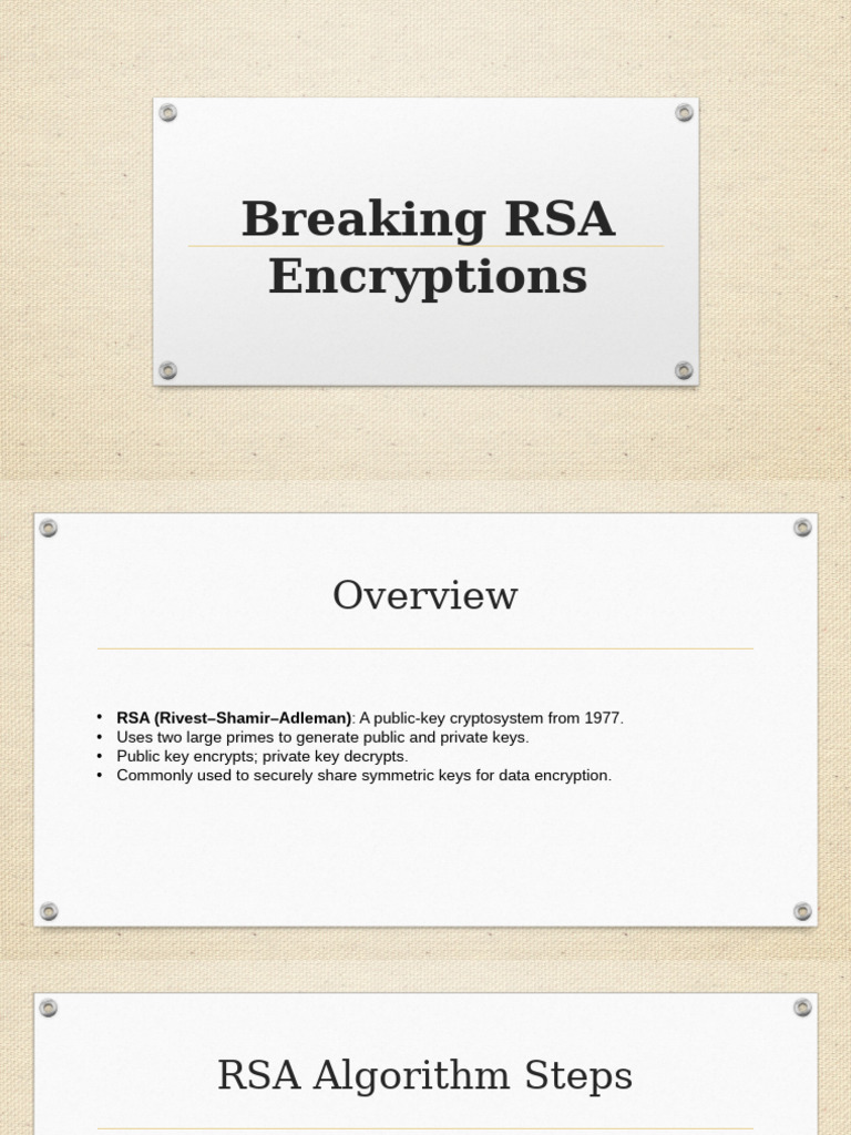 Breaking RSA Encryptions | PDF