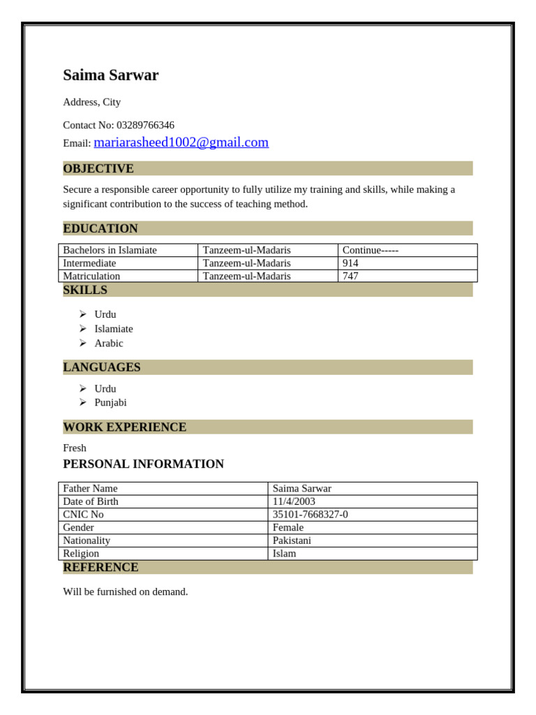 Teaching Career Objective and Skills | PDF