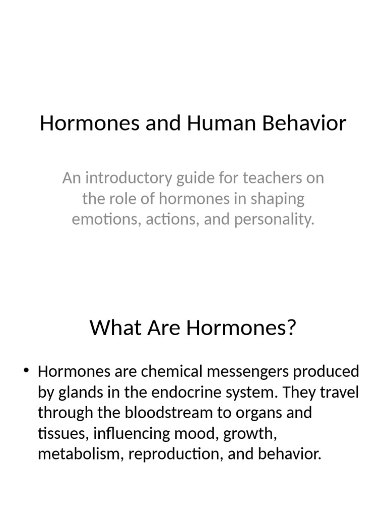 Hormones and Behavior Detailed Lecture | PDF | Hormone | Cortisol