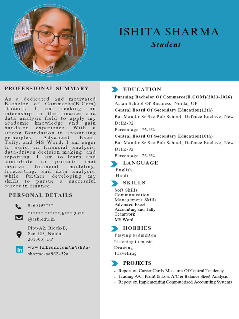 Ishita - Sharma Masked CV | PDF