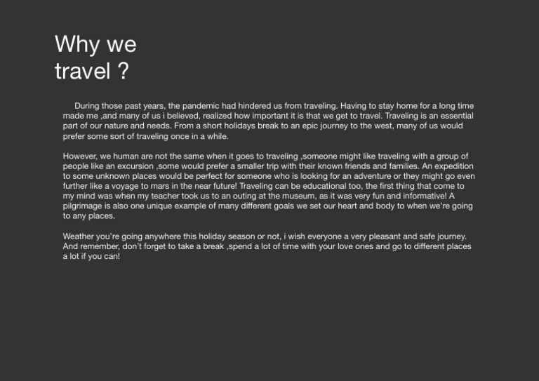 Why We Travel | PDF