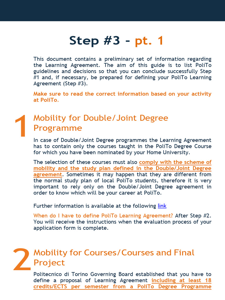 Step 3 Proposal of Learning Agreement Part 1 | PDF | Academic Degree ...