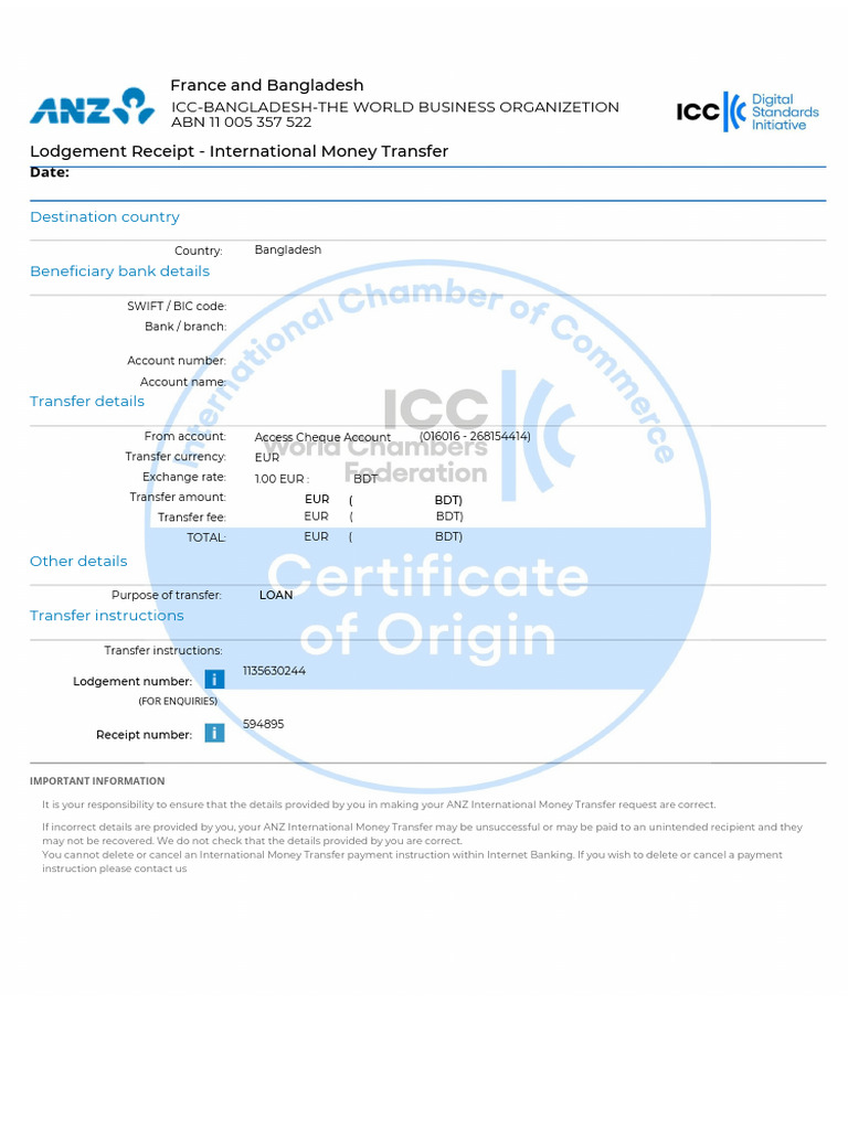 International Money Transfer Instructions | PDF