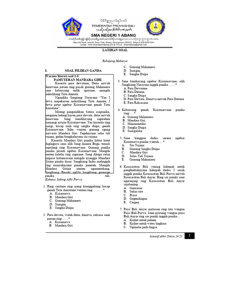 Latihan Soal Sat | PDF