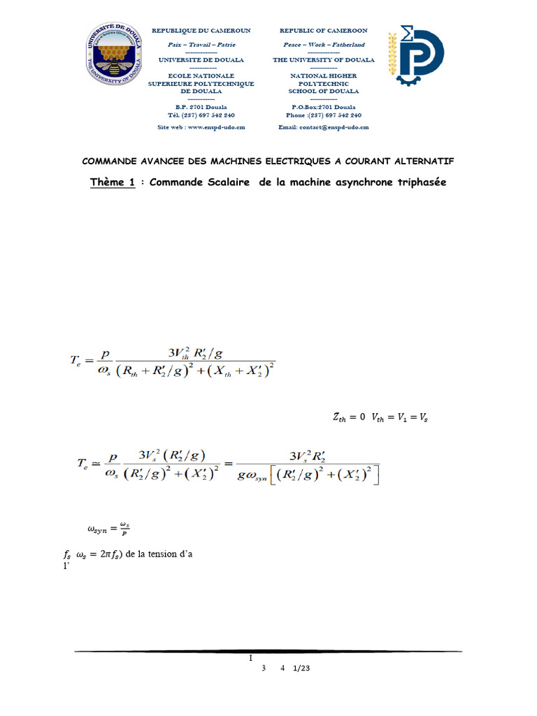 Commande Scalaire des Machines Asynchrones | PDF | Biens manufacturés ...