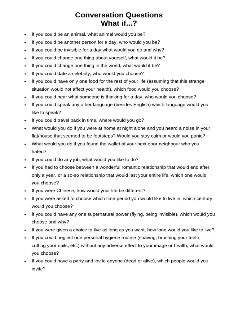 Conversation Questions | PDF