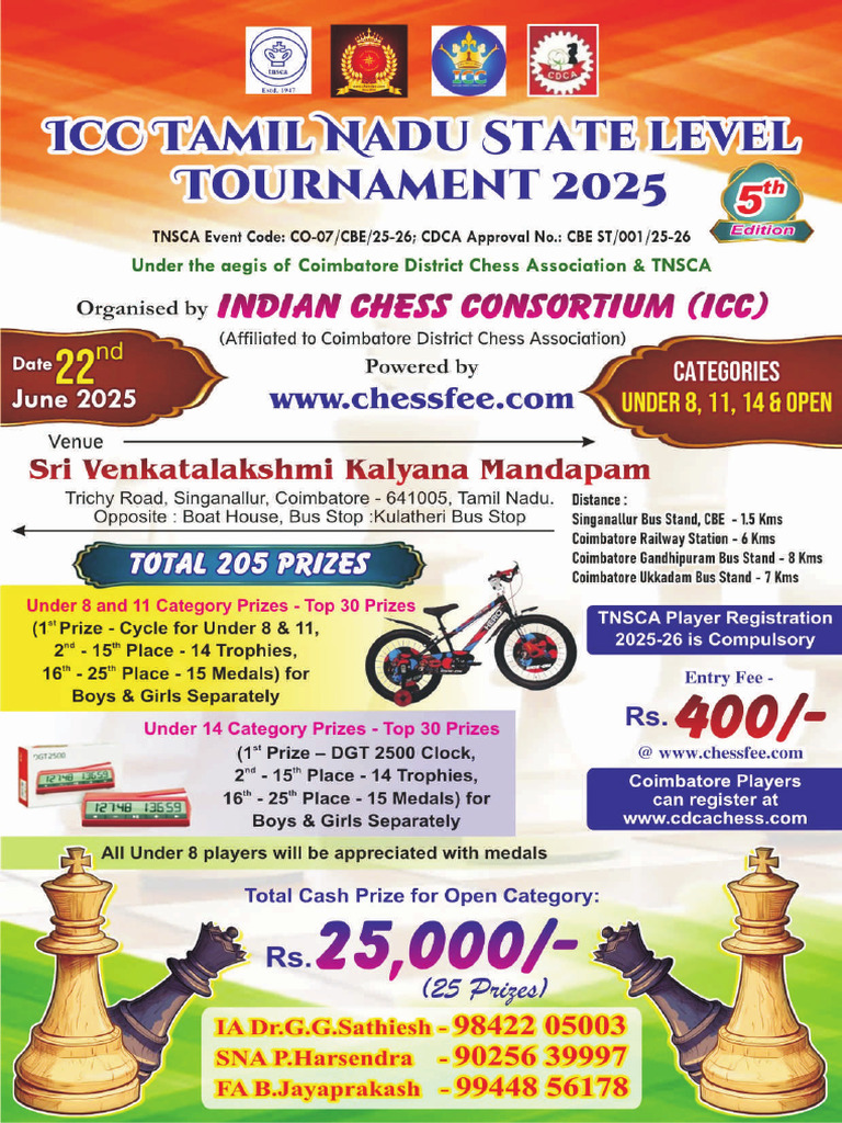 ICC TN STATE LEVEL TMT 2025 5th Edition - 22 JUNE - CBE | PDF