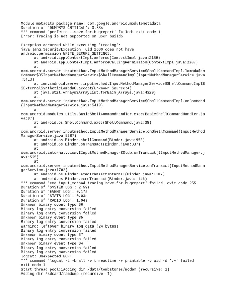 Bugreport Joyeuse - Eea SKQ1.211019.001 2023 05 13 15 25 08 Dumpstate - Log 12581 | PDF | Java ...