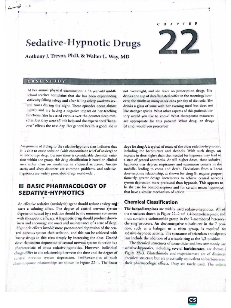 Sedative Hypnotic Drugs | PDF