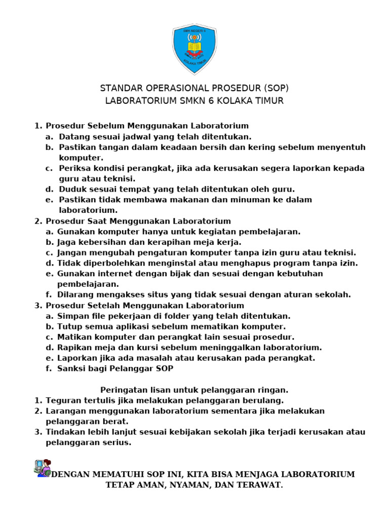 Standar Operasional Prosedur | PDF