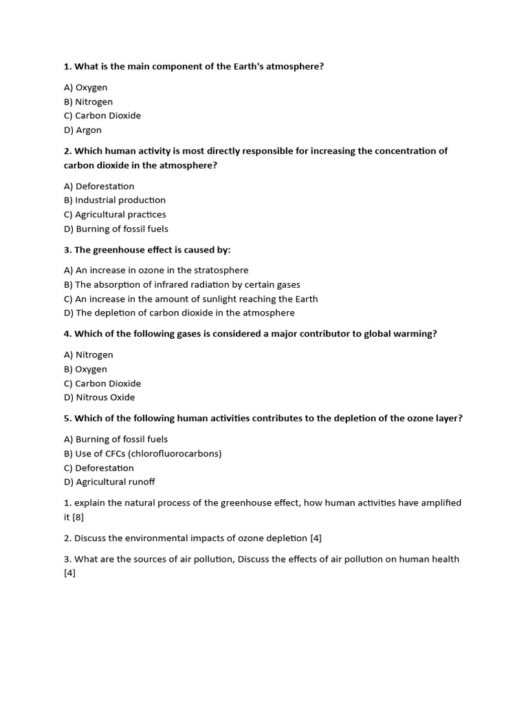 Atmosphere Practice | PDF