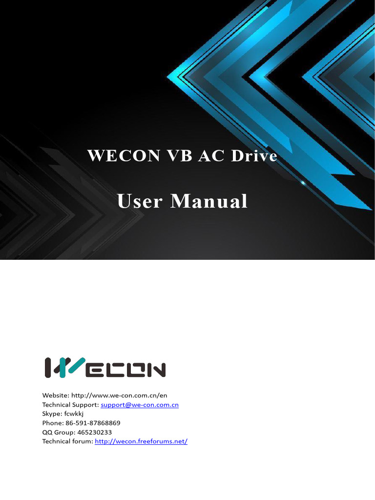WECON VB Series AC Drive User Manual 230412 | PDF | Power Supply | Alternating Current