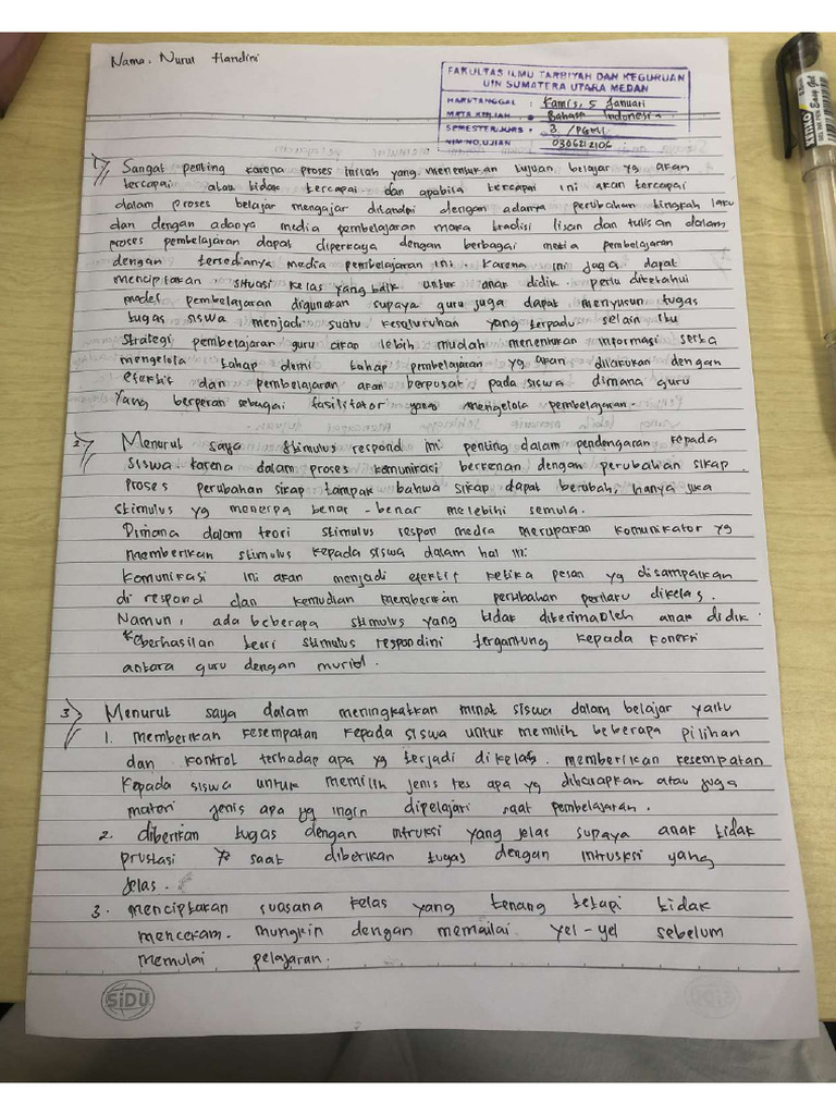 Uas Bahasa Indonesia Nurul Handini | PDF