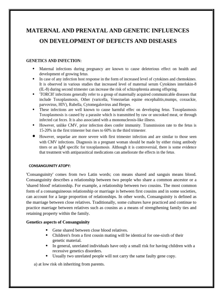 Unit 2.Maternal and Prenatal and Genetic Influences (1) | PDF ...