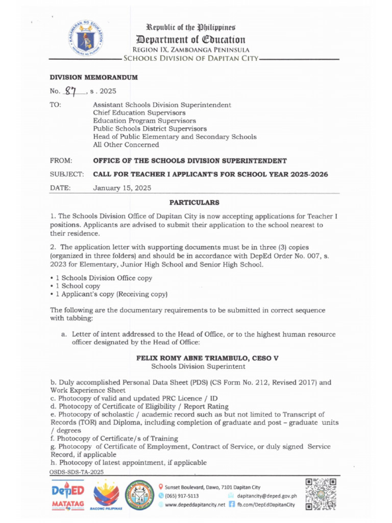 DepEd Memo | PDF