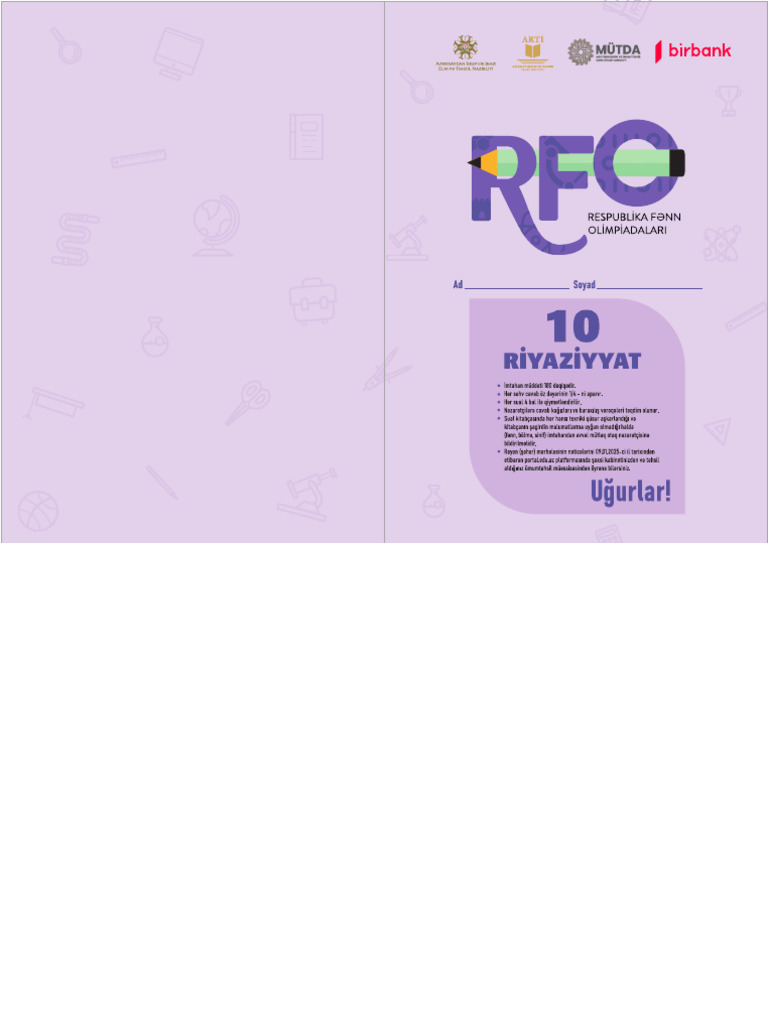 RFO I Tur Riyaziyyat X Sinif | PDF