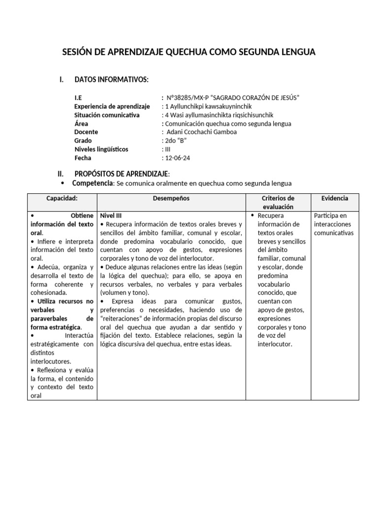 SA QUECHUA COMO L2 ( AYLLUMASINCHIKTA RIQSISUNCHIK) | PDF | Segundo lenguaje | Aprendizaje