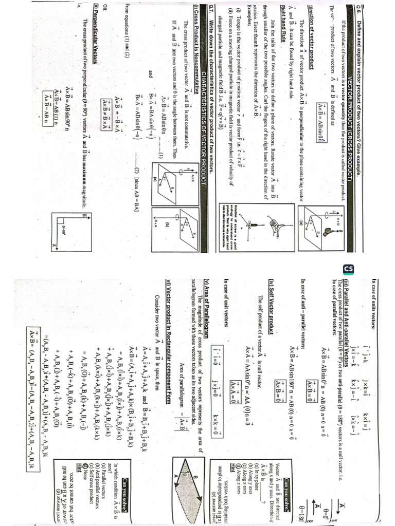 Vector Product (Physics) | PDF