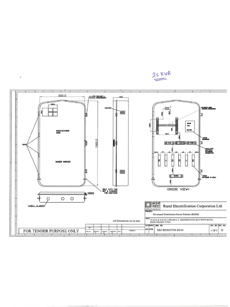 25KVA LTDB Drawing & Specification | PDF