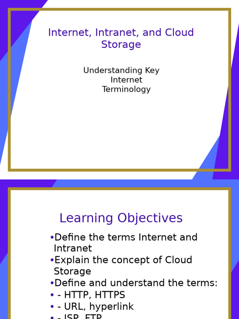 Internet Intranet Cloud Storage Presentation | PDF | World Wide Web ...