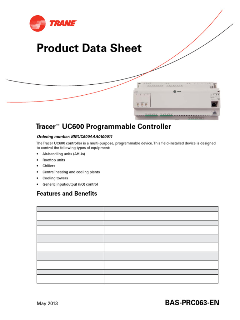 Tracer UC600 Controller Overview | PDF | Programmable Logic Controller ...