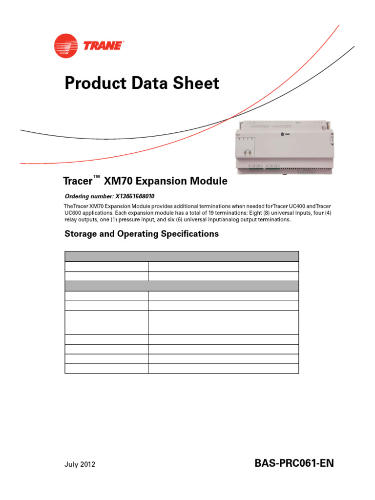XM70 Product Data Sheet | PDF | Relay | Electrical Engineering