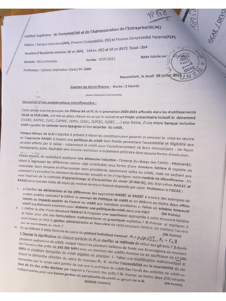 Contrôle s2 Par Diop? | PDF