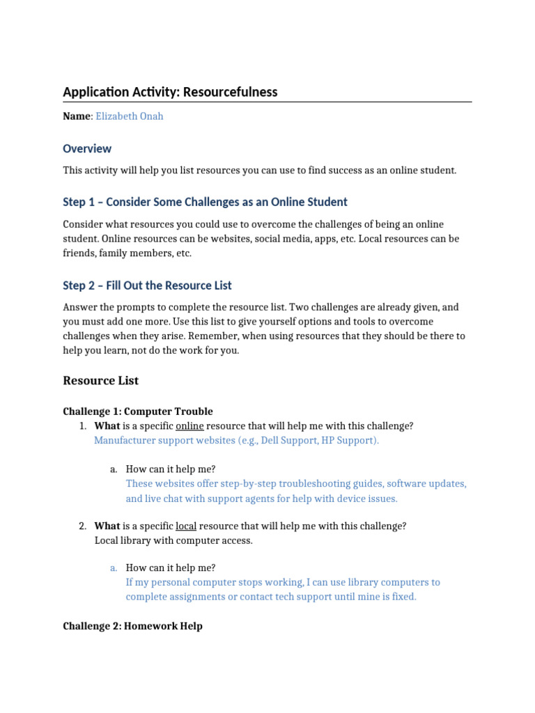 pc103 W06 Document Applicationactivityresourcefulness | PDF | Technical ...