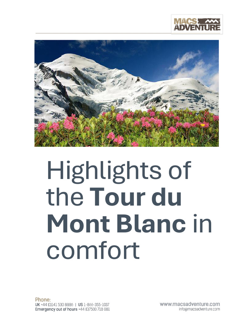 Highlights of The Tour Du Mont Blanc in Comfort Information Pack | PDF | Alps