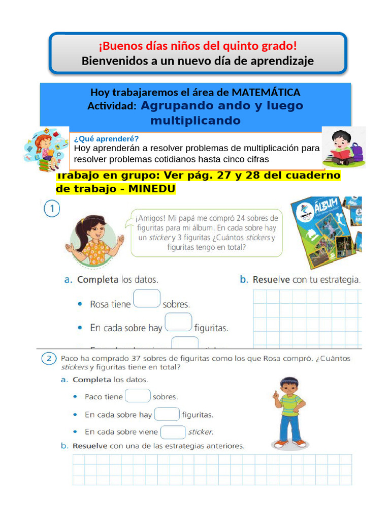 5° FICHA DIA 04 - MAT - Agrupando Ando y Luego Multiplicando | PDF