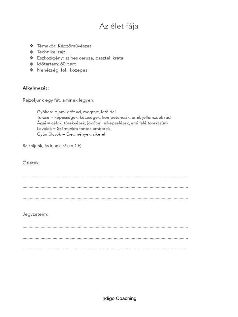 Feladatlap - Az Élet Fája | PDF