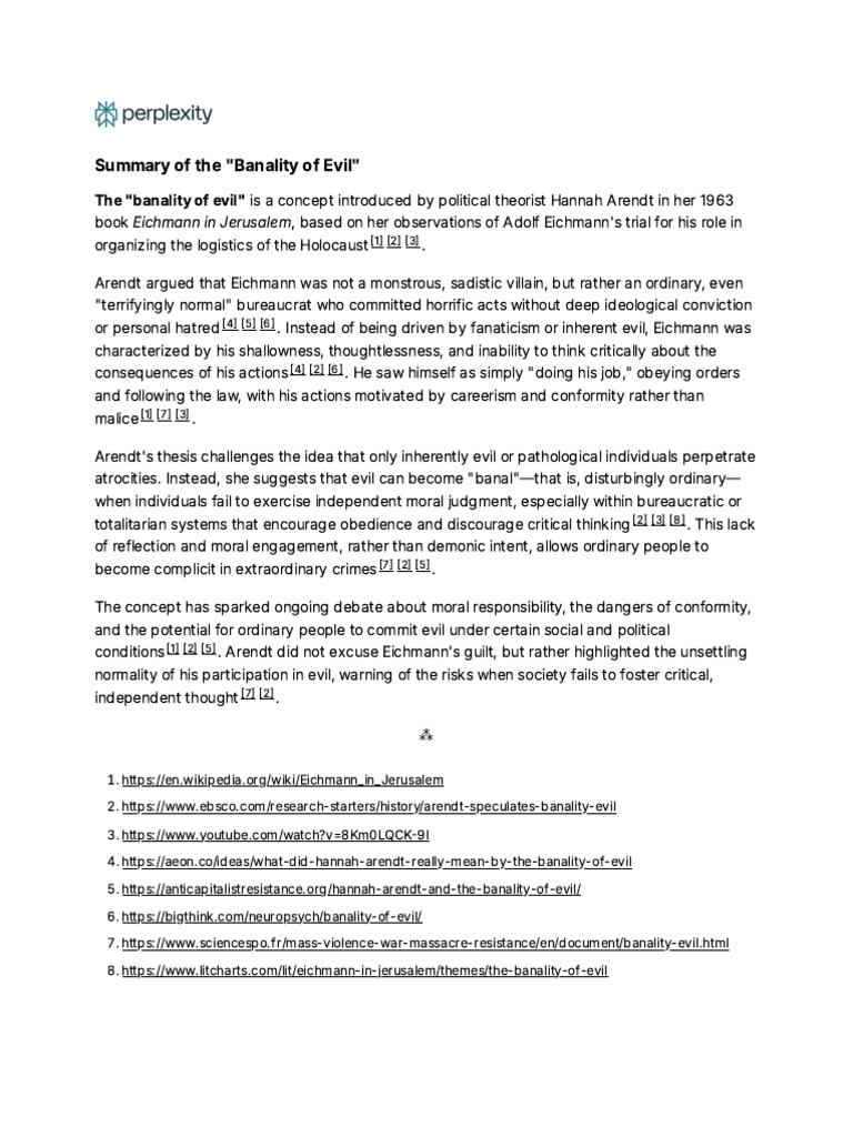 Banality of Evil | PDF