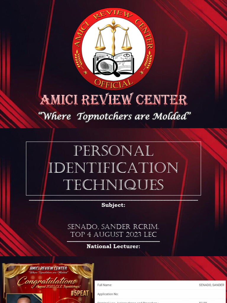 Forensic Personal Identification | PDF | Fingerprint | Forensic Science