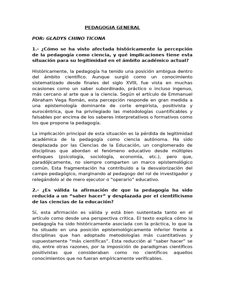 Pedagogia General | PDF | Pedagogía | Positivismo