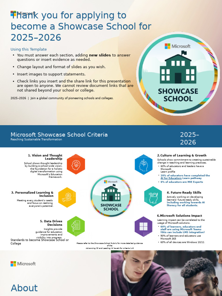Microsoft Showcase School Application Template 2025 2026 | PDF | Artificial Intelligence ...