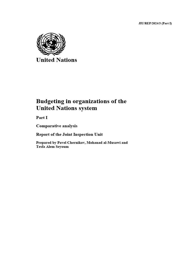 UN JOINT INSPECTION UNIT (JIU) REPORT ON COMPARATIVE ANALYSIS OF ...