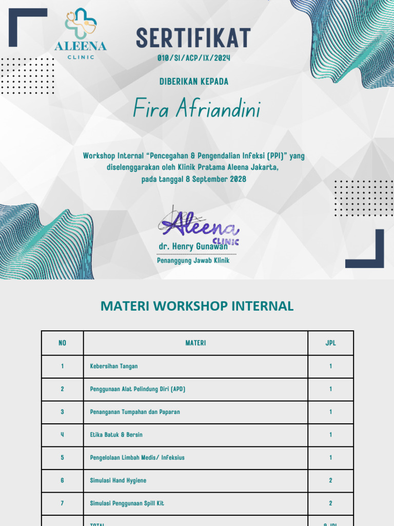 Sertifikat Ppi - Fira | PDF