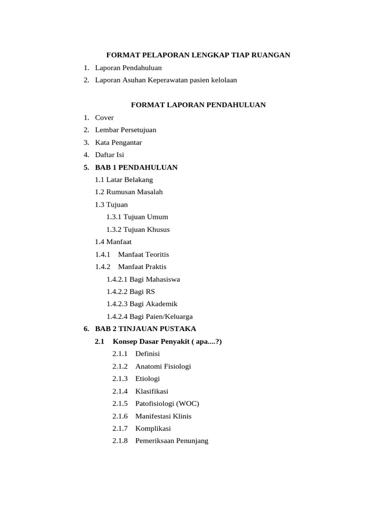 Format Pelaporan | PDF