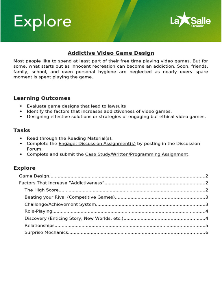 06 Addictive Video Game Design | PDF | Psychology | Behavioural Sciences