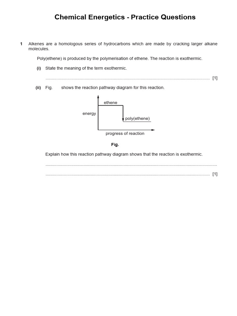 Chemical Energetics - Practice Questions | PDF | Chemical Reactions ...
